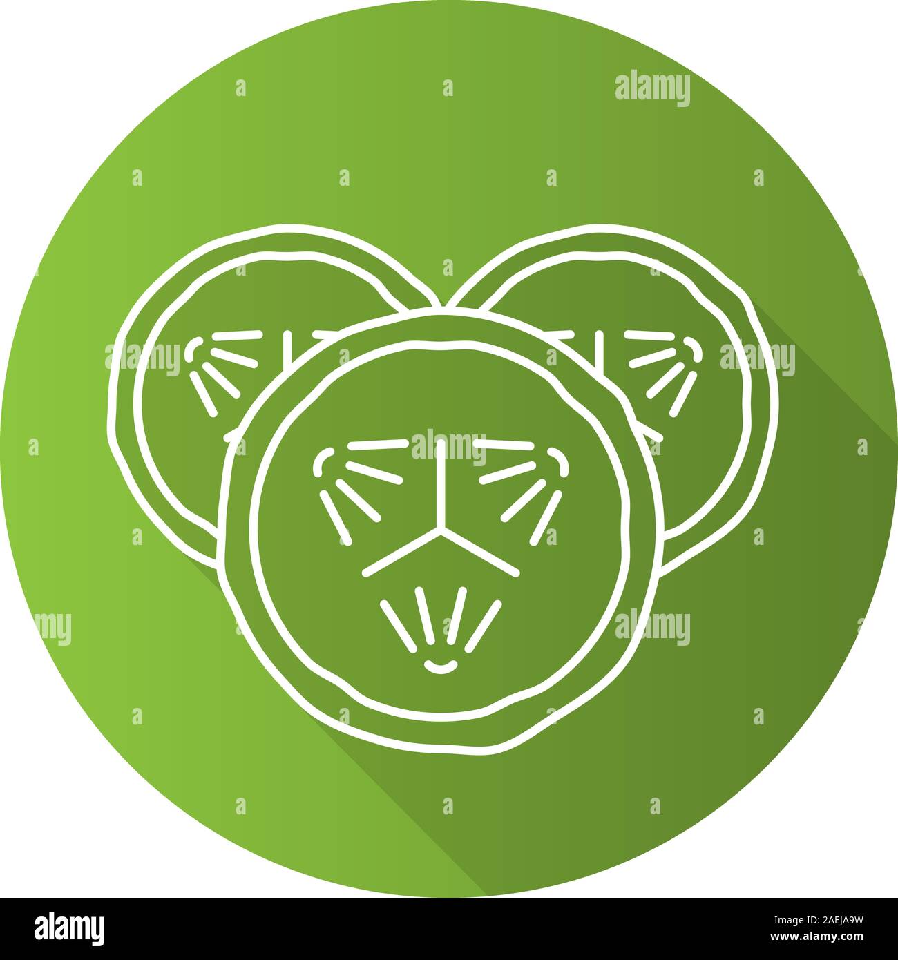 Cucumber slices color icon. Spa. Cucumber facial mask. Isolated vector ...