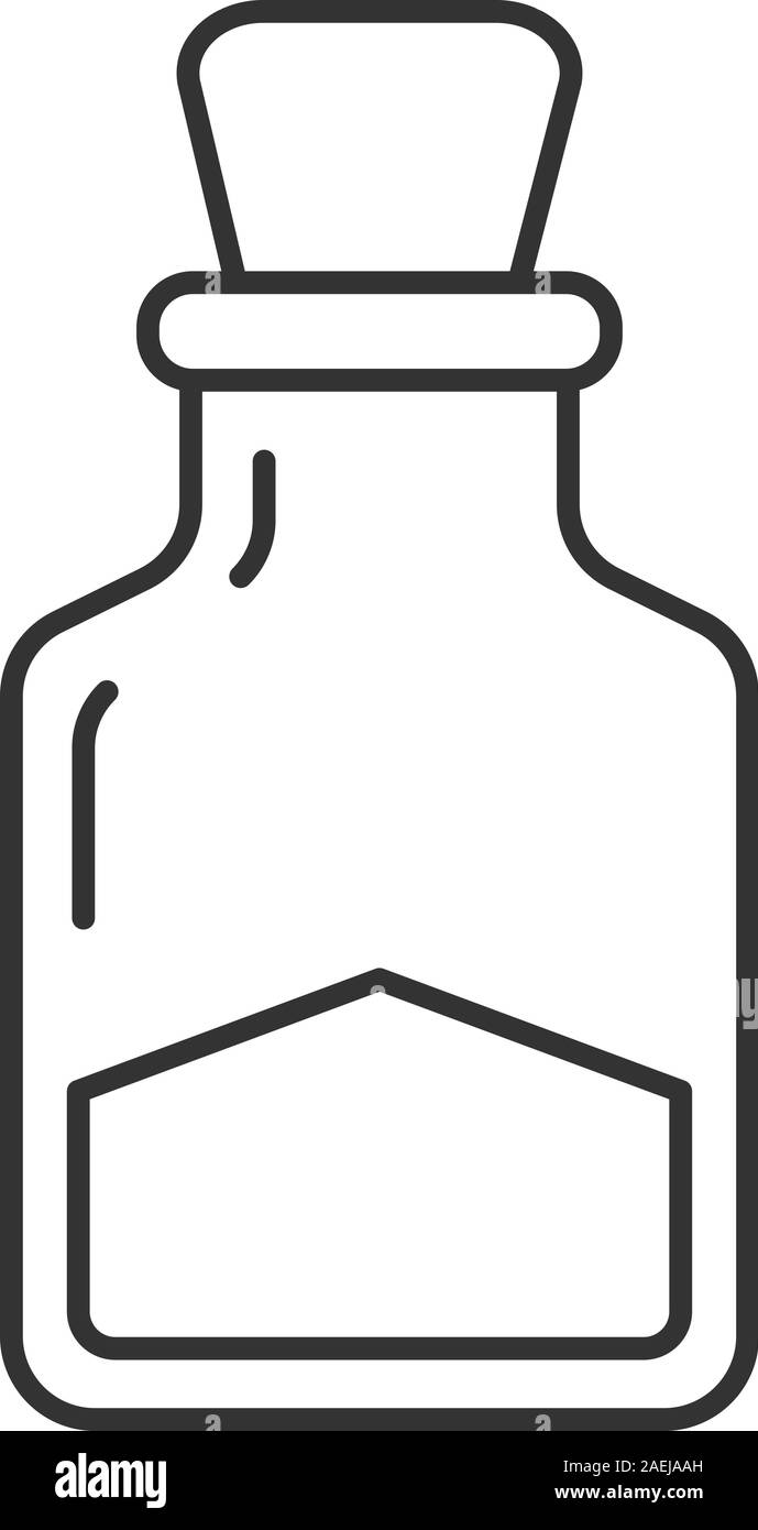 Sea salt linear icon. Thin line illustration. Magic potion bottle ...