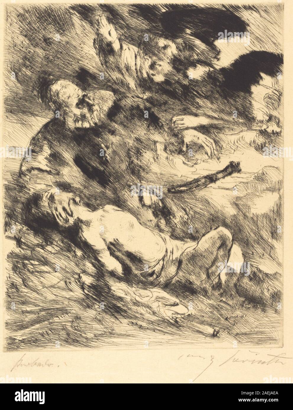 Painting by Lovis Corinth after Rembrandt van Rijn, 1920, depiction of ...
