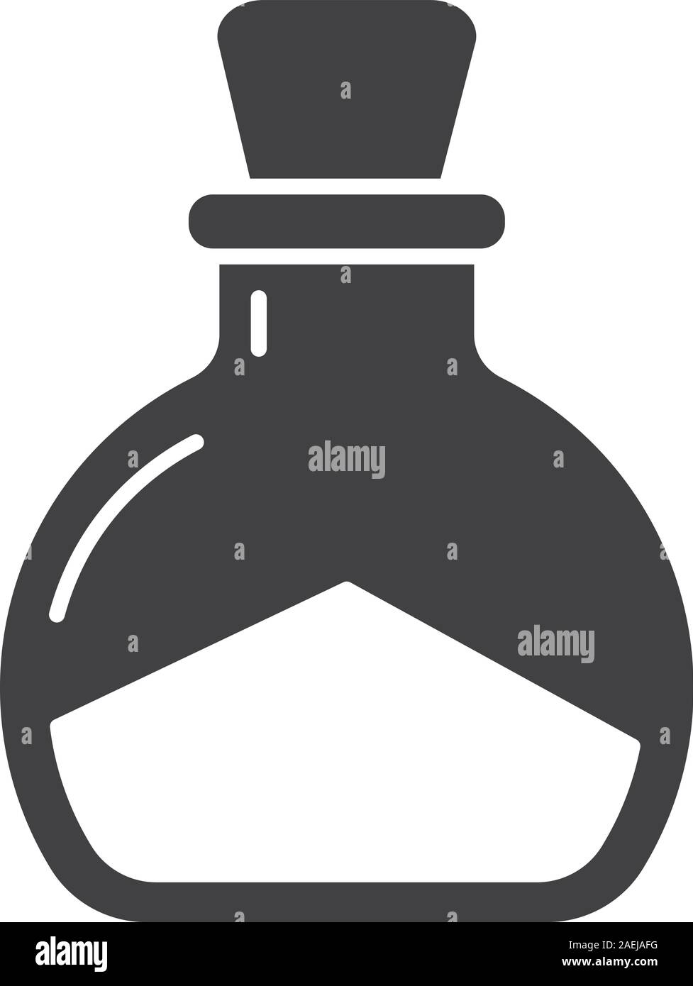 Sea salt glyph icon. Silhouette symbol. Magic potion bottle. Negative ...