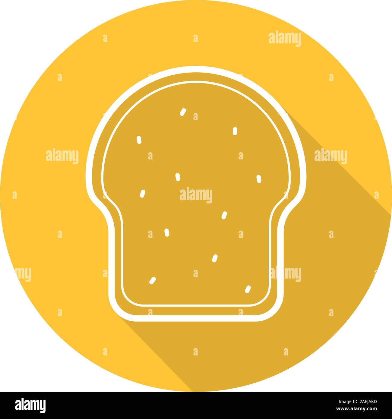 Toasted bread flat linear long shadow icon. Sandwich toast. Vector ...