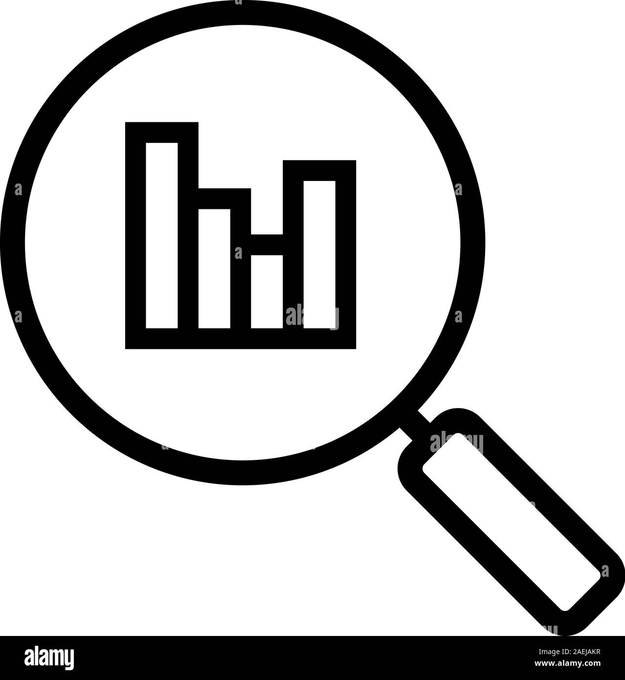 Statistics Search Linear Icon Thin Line Illustration Magnifying Glass