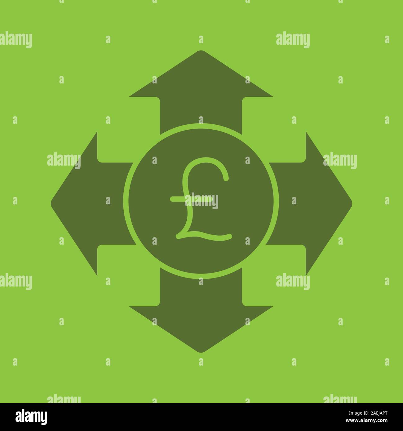 Money spending glyph color icon. Silhouette symbol. Great Britain pound ...