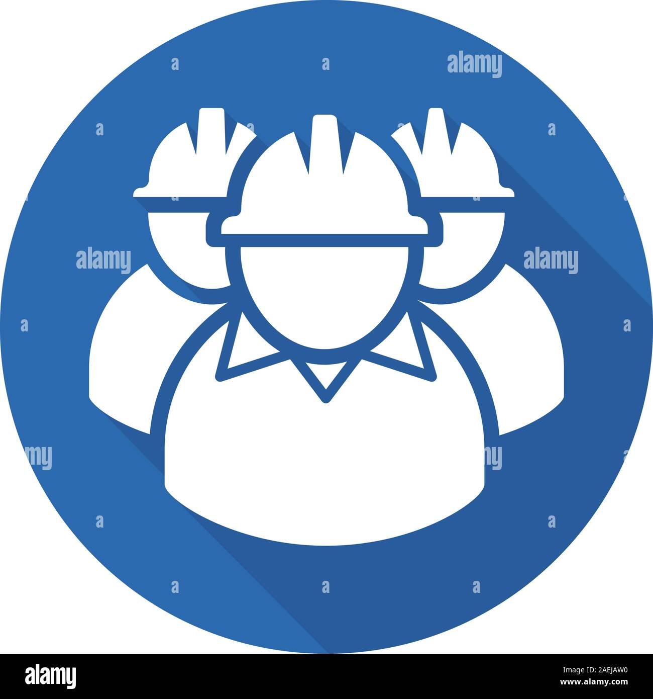 Mine workers flat design long shadow glyph icon. Industrial factory ...