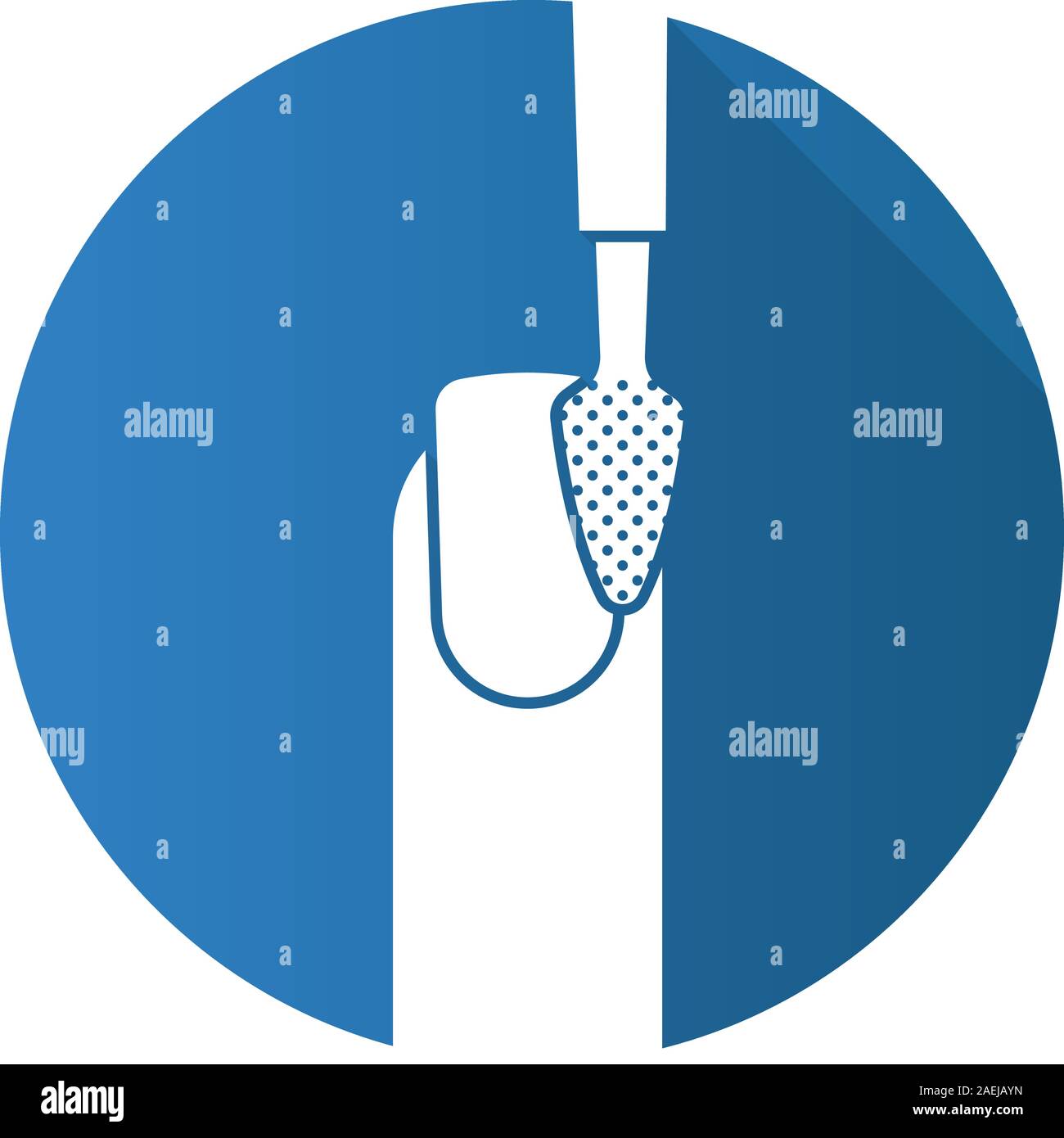 Nail polishing flat design long shadow icon. Manicure machine. Vector ...