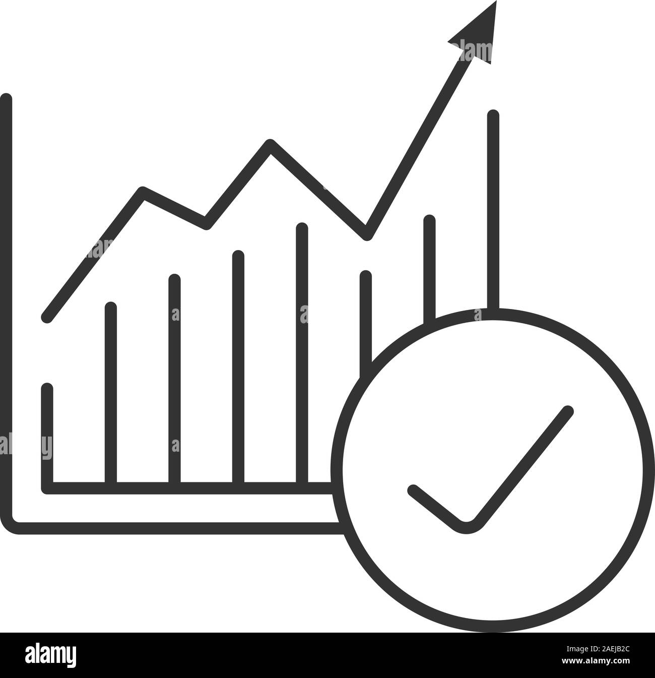Market growth chart linear icon. Thin line illustration. Statistics ...