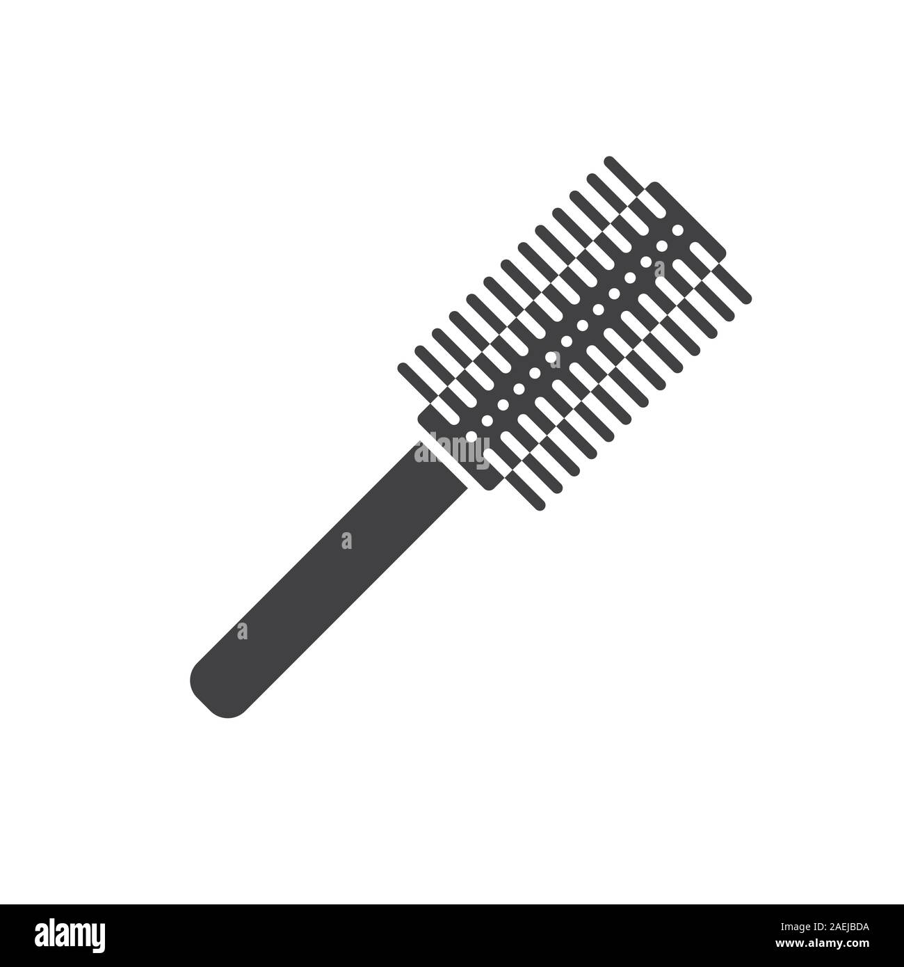Hair brush glyph icon. Silhouette symbol. Negative space. Vector ...