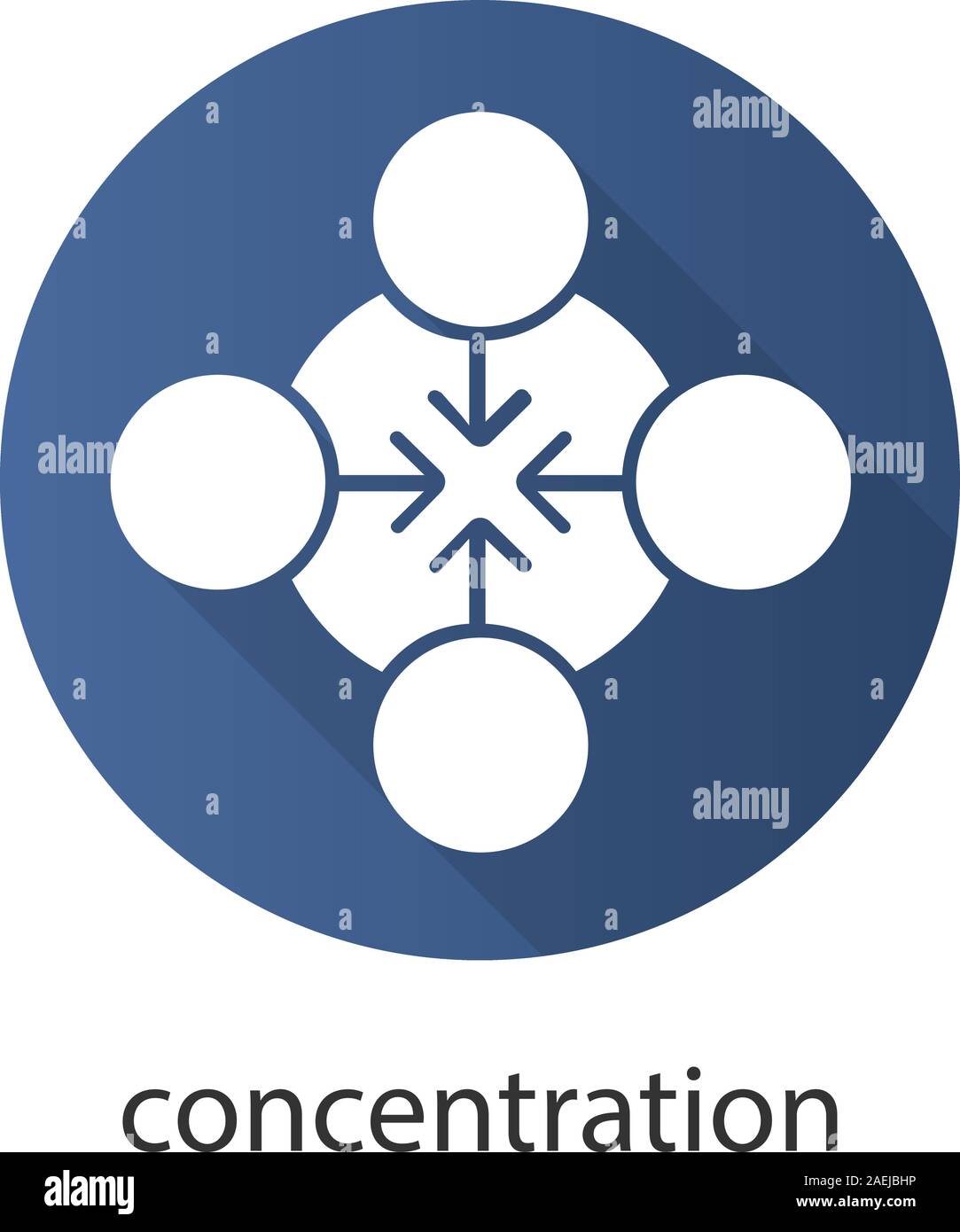 Concentration flat design long shadow glyph icon. Teamwork abstract ...