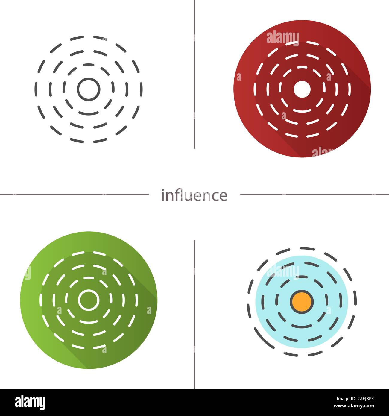 Influence abstract symbol icon. Flat design, linear and color styles ...