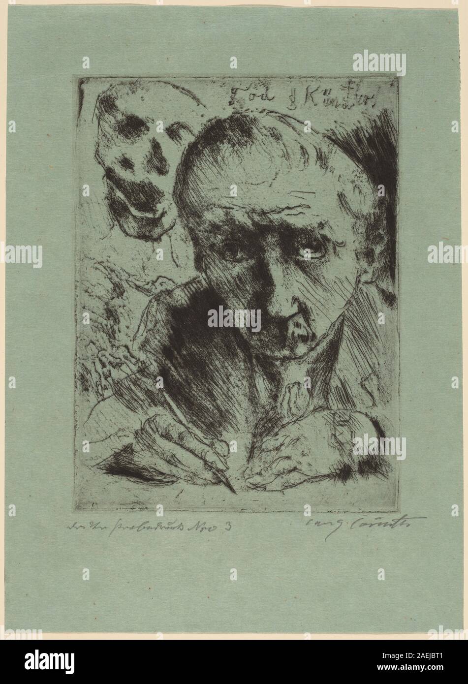 A painting by Lovis Corinth from 1920-1921 titled Death and the Artist ...