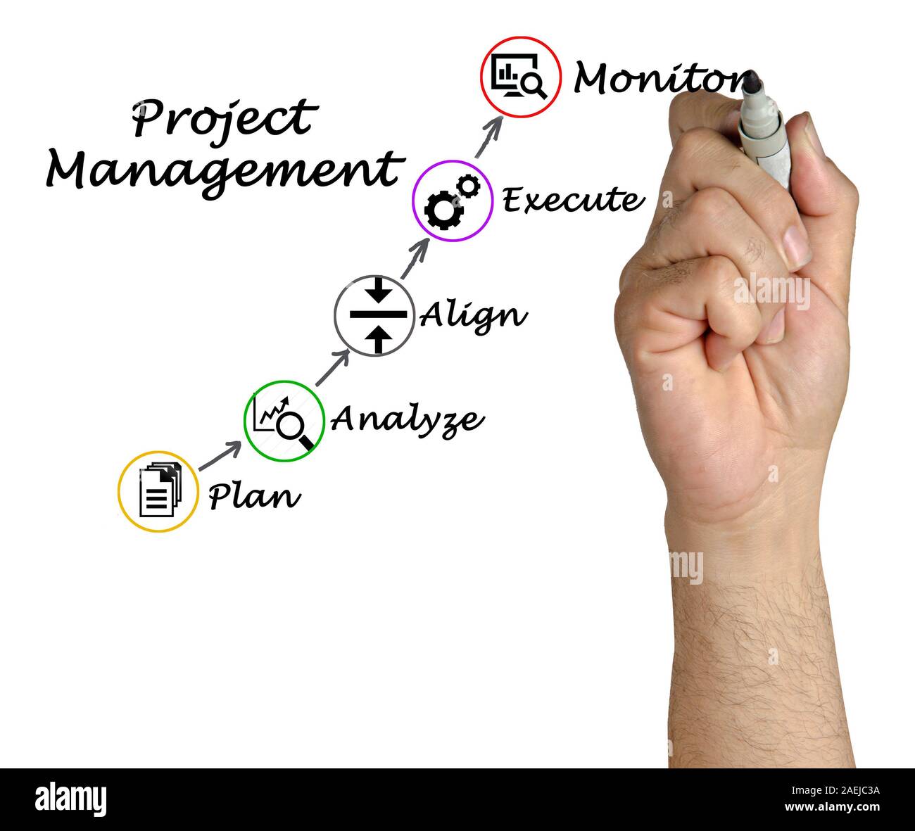 Diagram project process Cut Out Stock Images & Pictures - Alamy