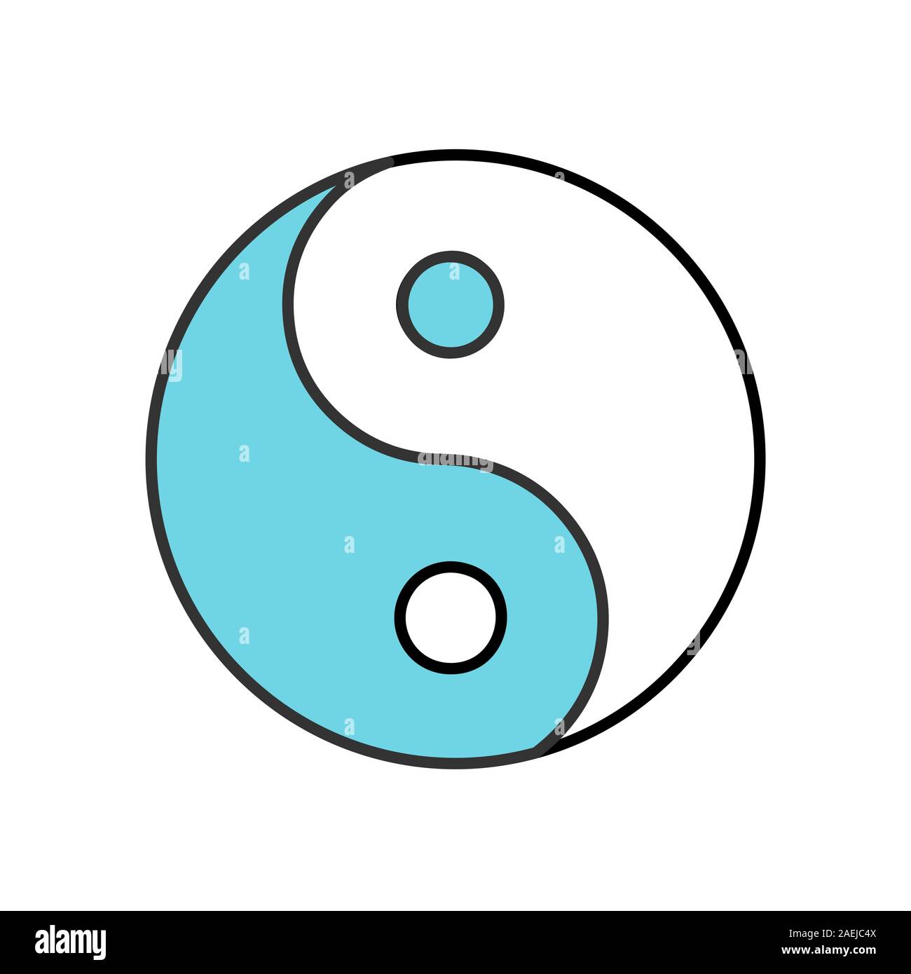 Yin yang color icon. Isolated vector illustration Stock Vector Image ...