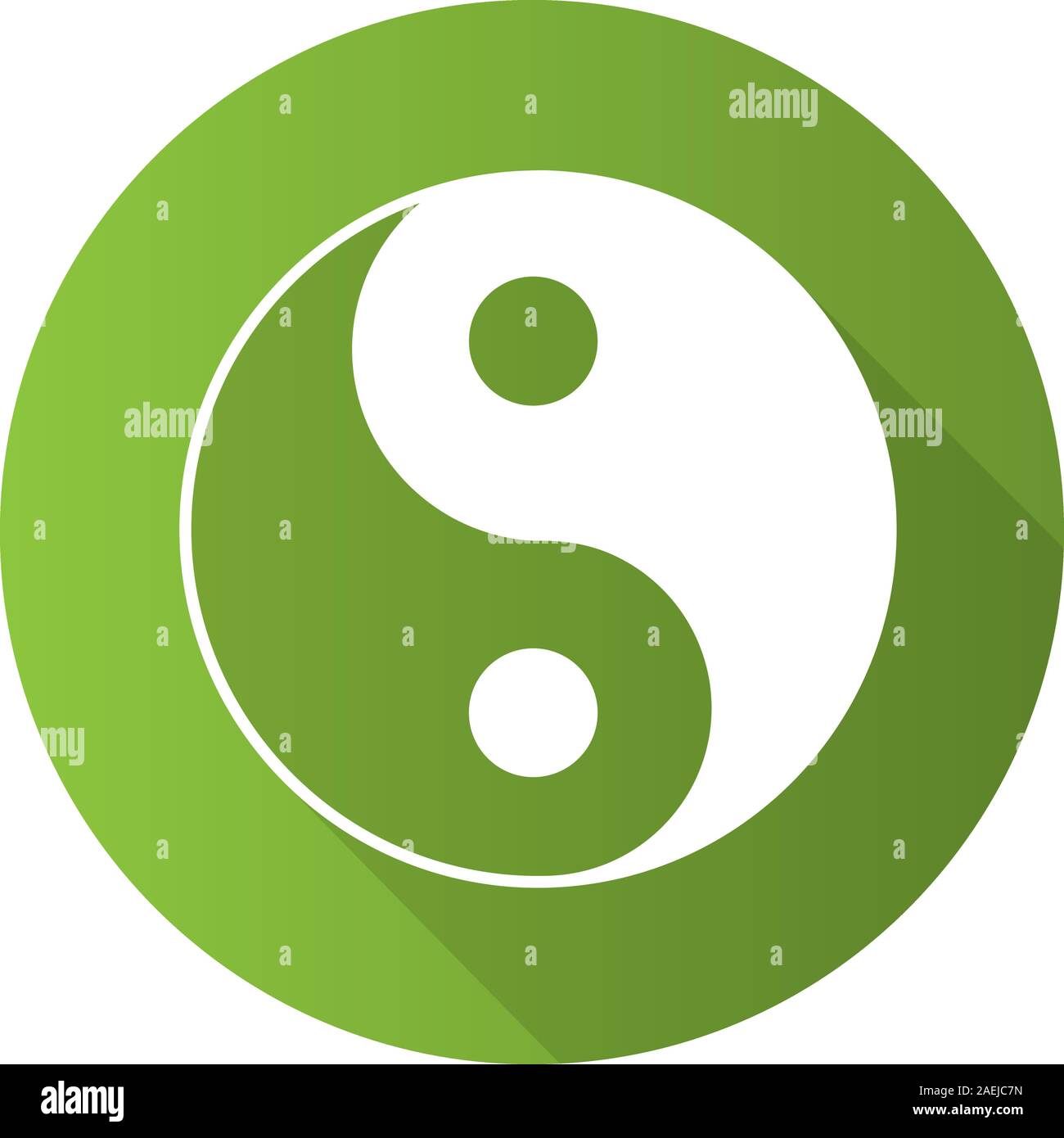 Yin Yang Flat Design Long Shadow Glyph Icon Vector Silhouette