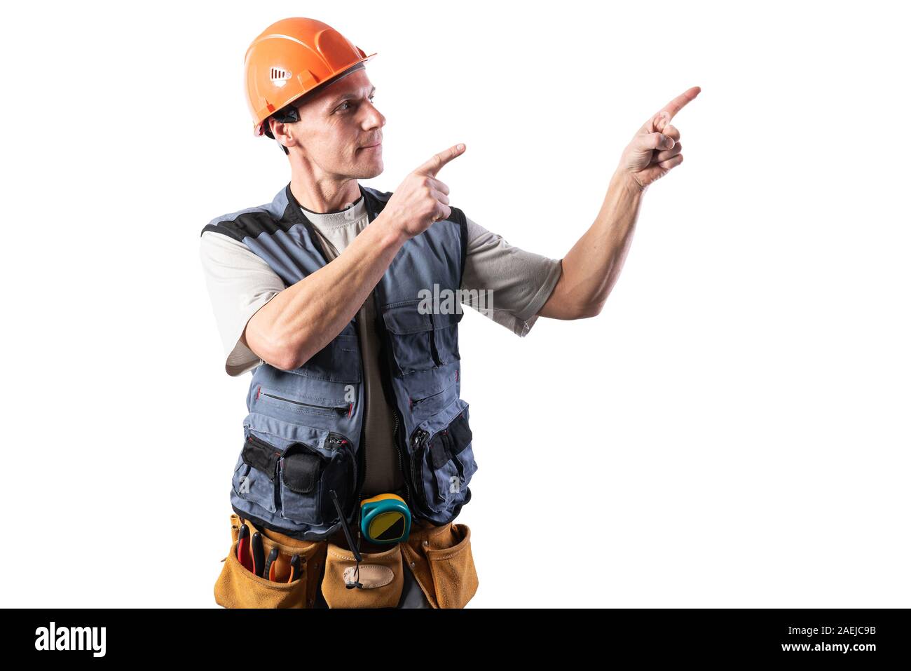 Fat man hard hat hi-res stock photography and images - Alamy