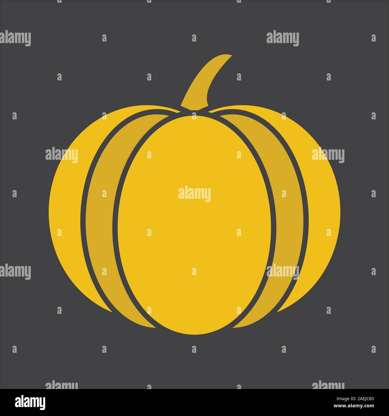 Pumpkin glyph color icon. Silhouette symbol on black background ...