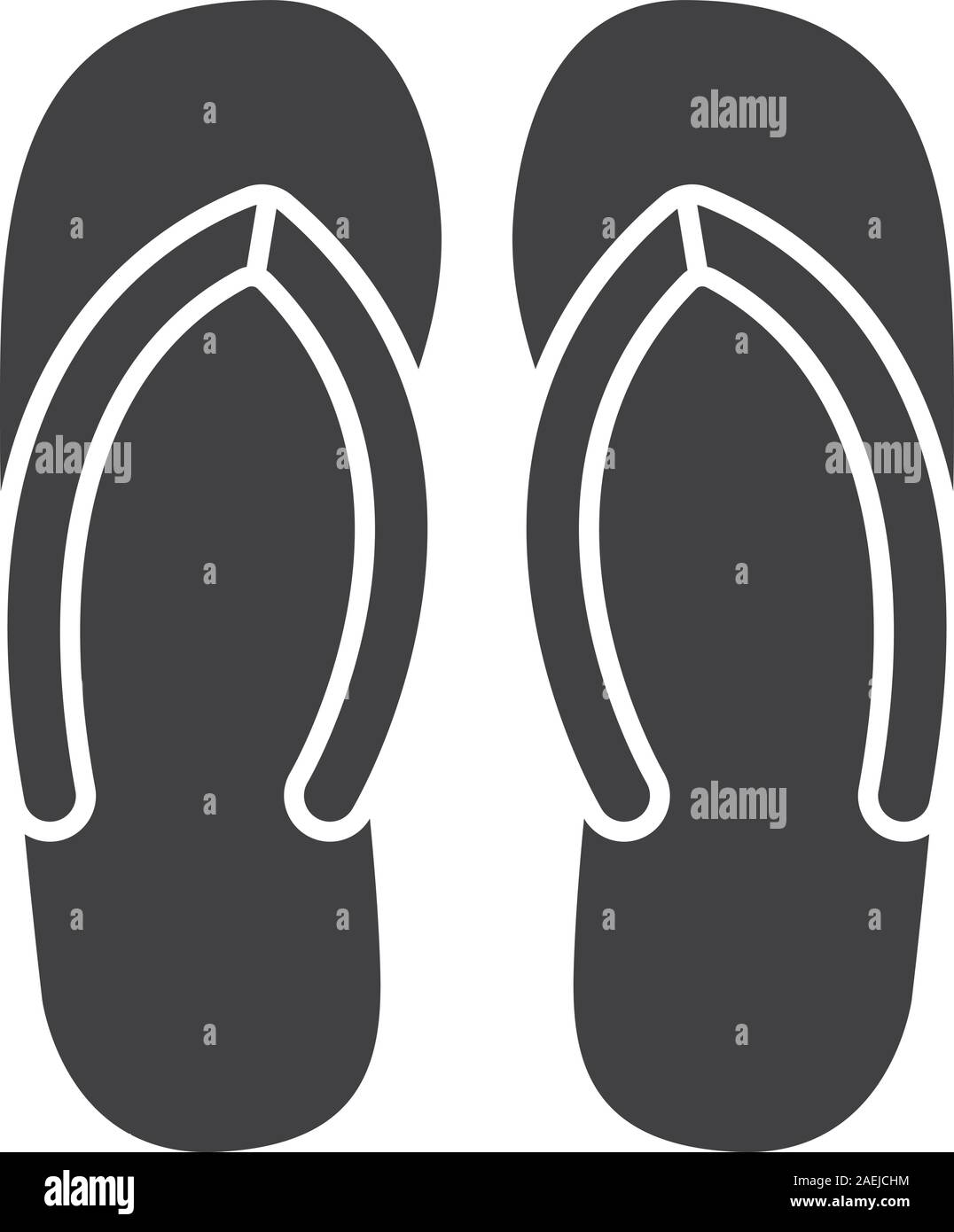 Flip flops glyph icon. Silhouette symbol. Summer slippers. Negative ...