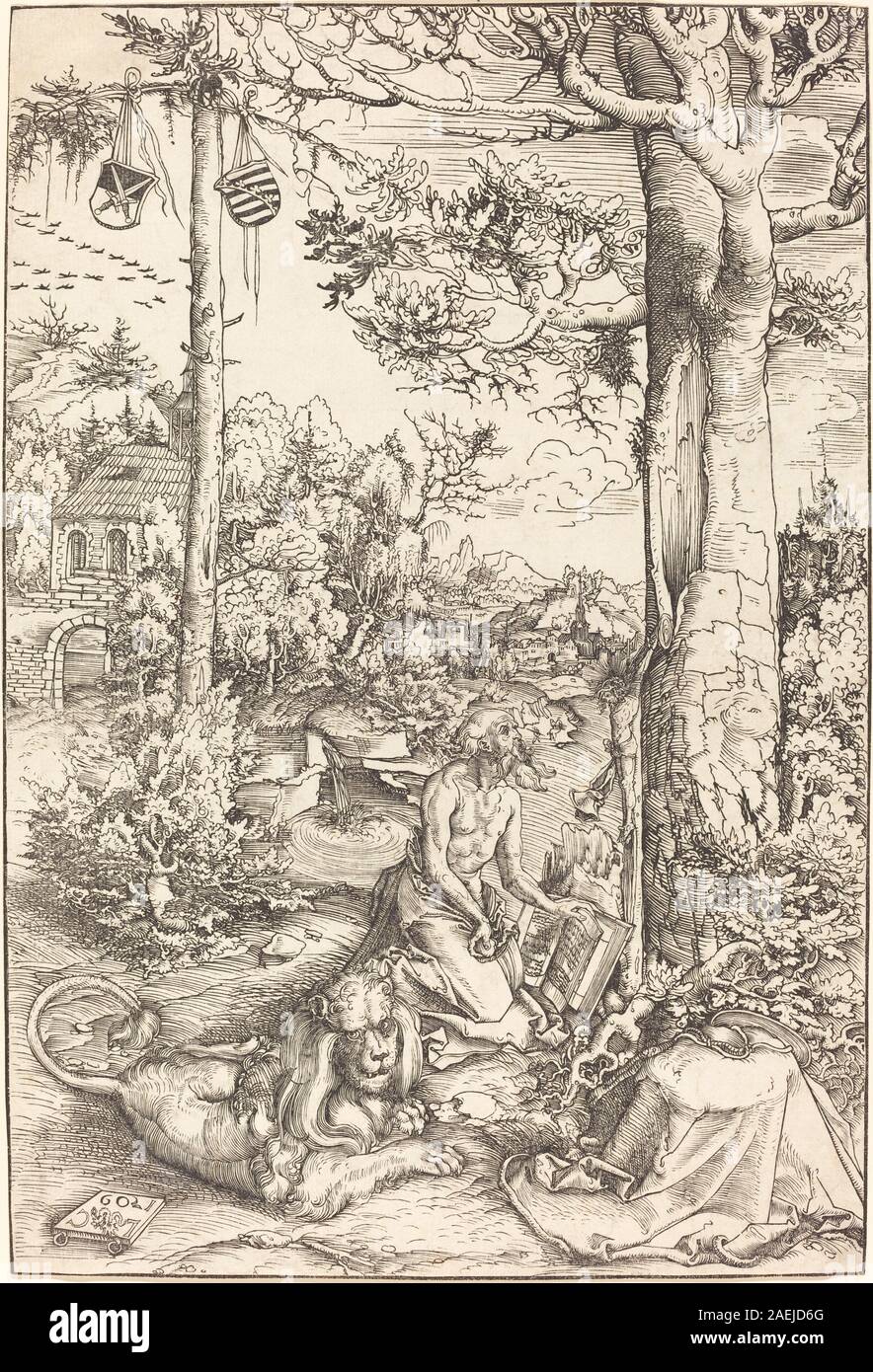 A painting by Lucas Cranach the Elder from 1509 depicting Saint Jerome ...