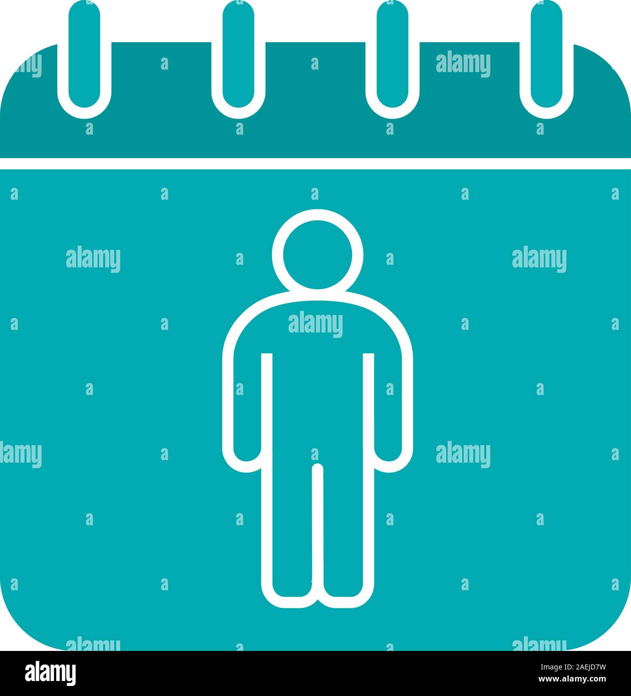 International Mens Day Glyph Color Icon Calendar Page With Man