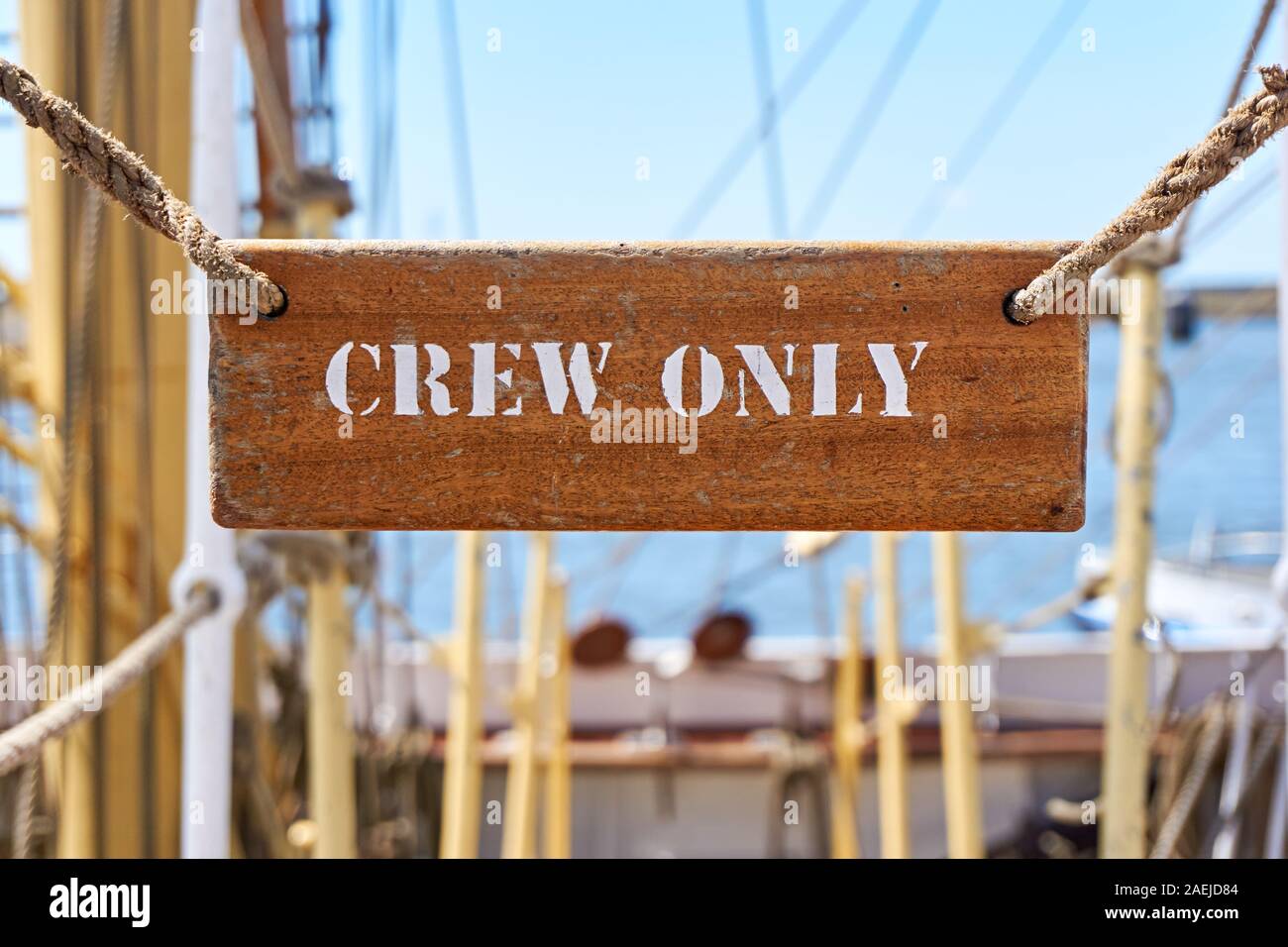 Crew only sign hi-res stock photography and images - Alamy