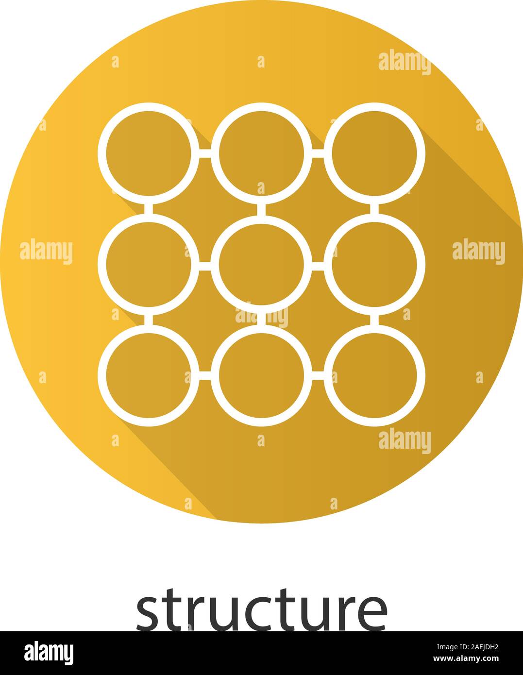 Structure symbol flat linear long shadow icon. Composition abstract ...