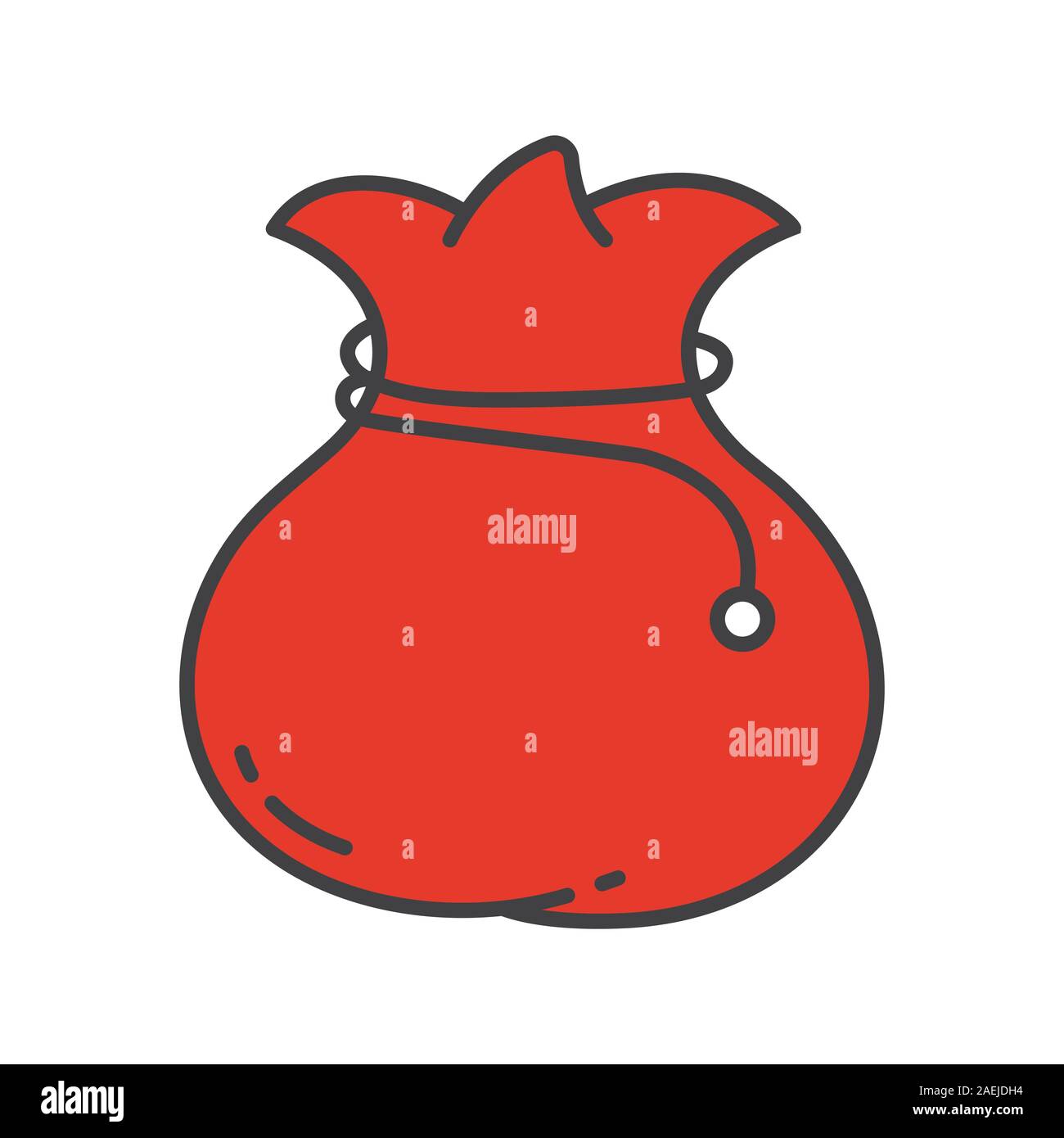 Bag color icon. Sack with rope. Isolated vector illustration Stock ...