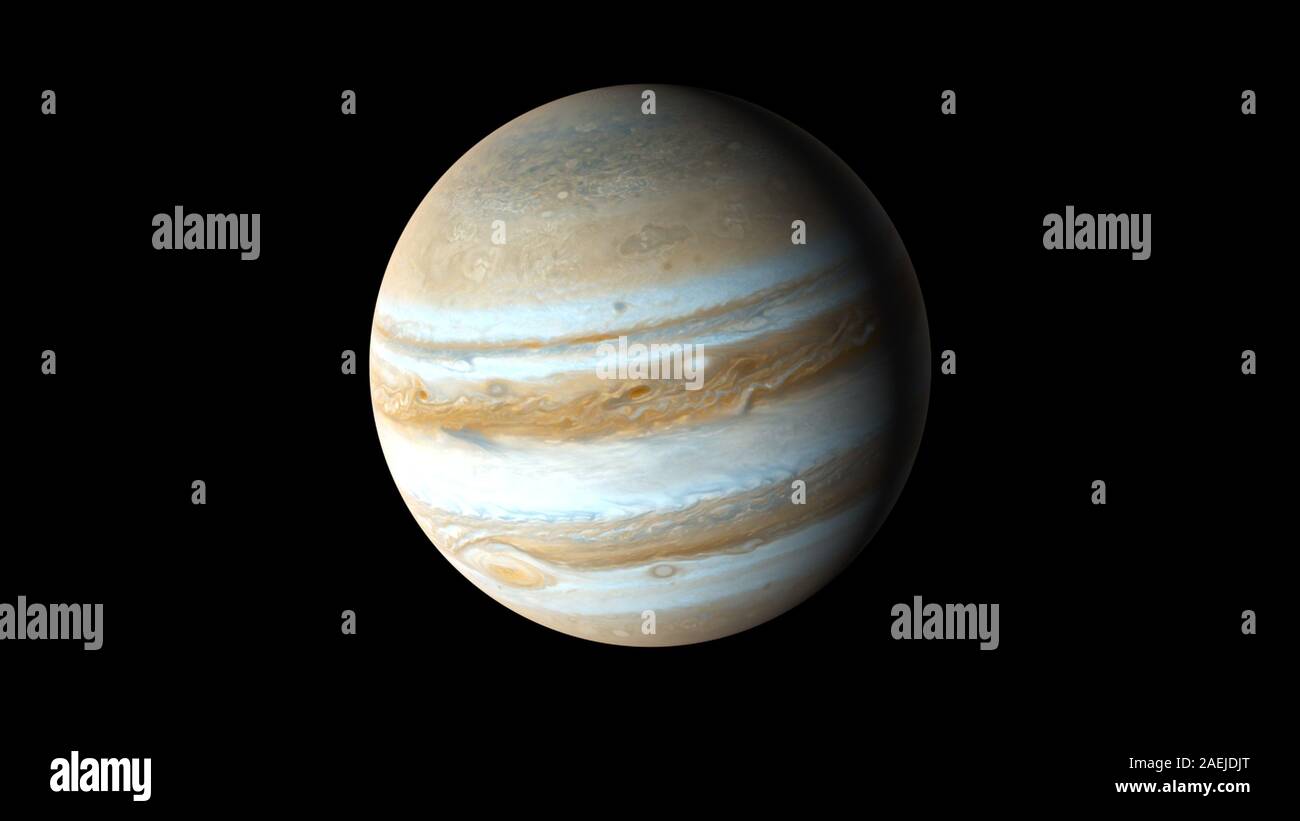 Rotation of the planet Jupiter from the dark and illuminated sides ...