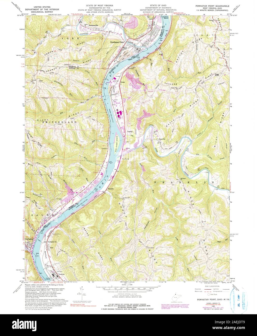 OH Powhatan Point 228067 1960 24000 Stock Photo - Alamy