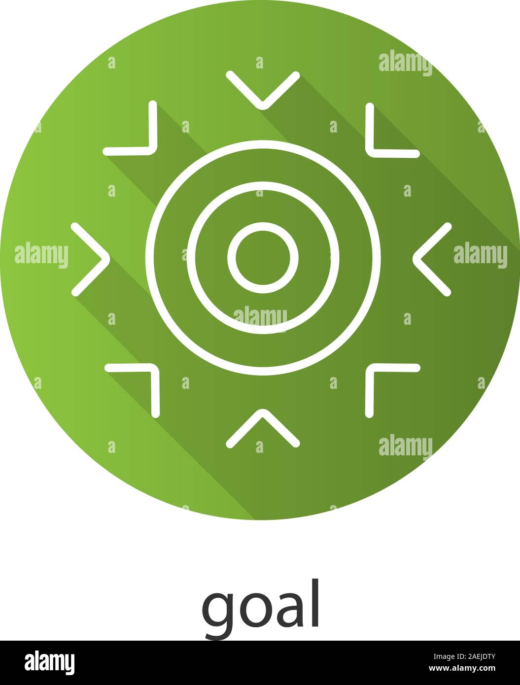 Goal flat linear long shadow icon. Purpose abstract metaphor. Vector ...
