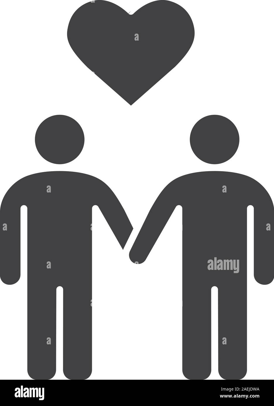 Homosexual Couple Glyph Icon Gays Silhouette Symbol Two Men Holding
