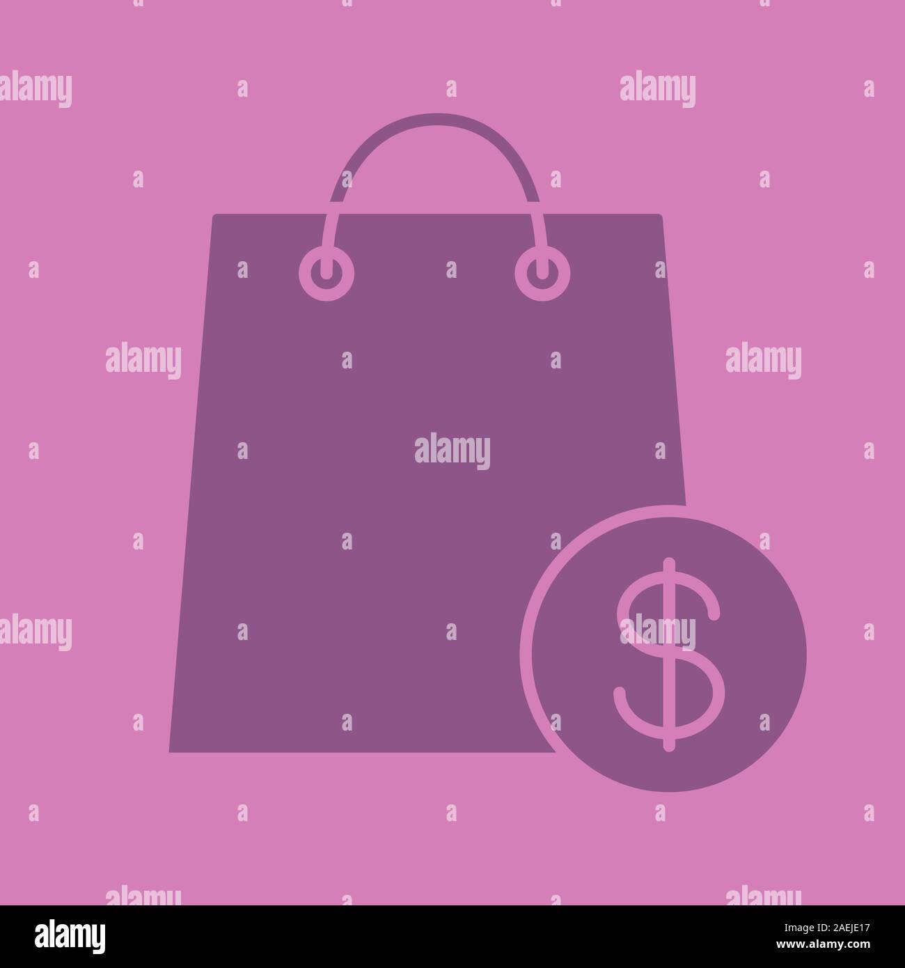 Sale Glyph Color Icon Silhouette Symbol Shopping Bag With Dollar Sign