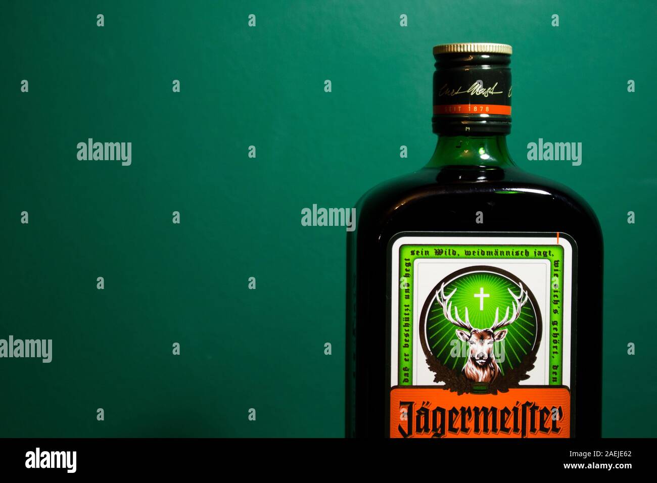 Chełm Poland - 09 December 2019: Bottle of Jagermeister alcohol drink ...