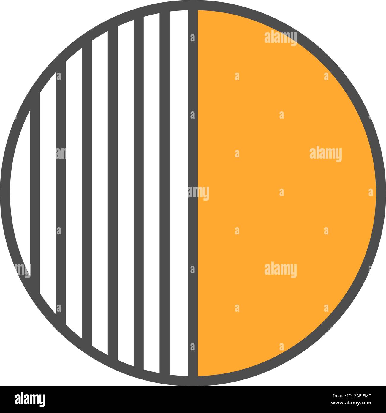 Half color icon. Half hatched abstract metaphor. Isolated vector ...