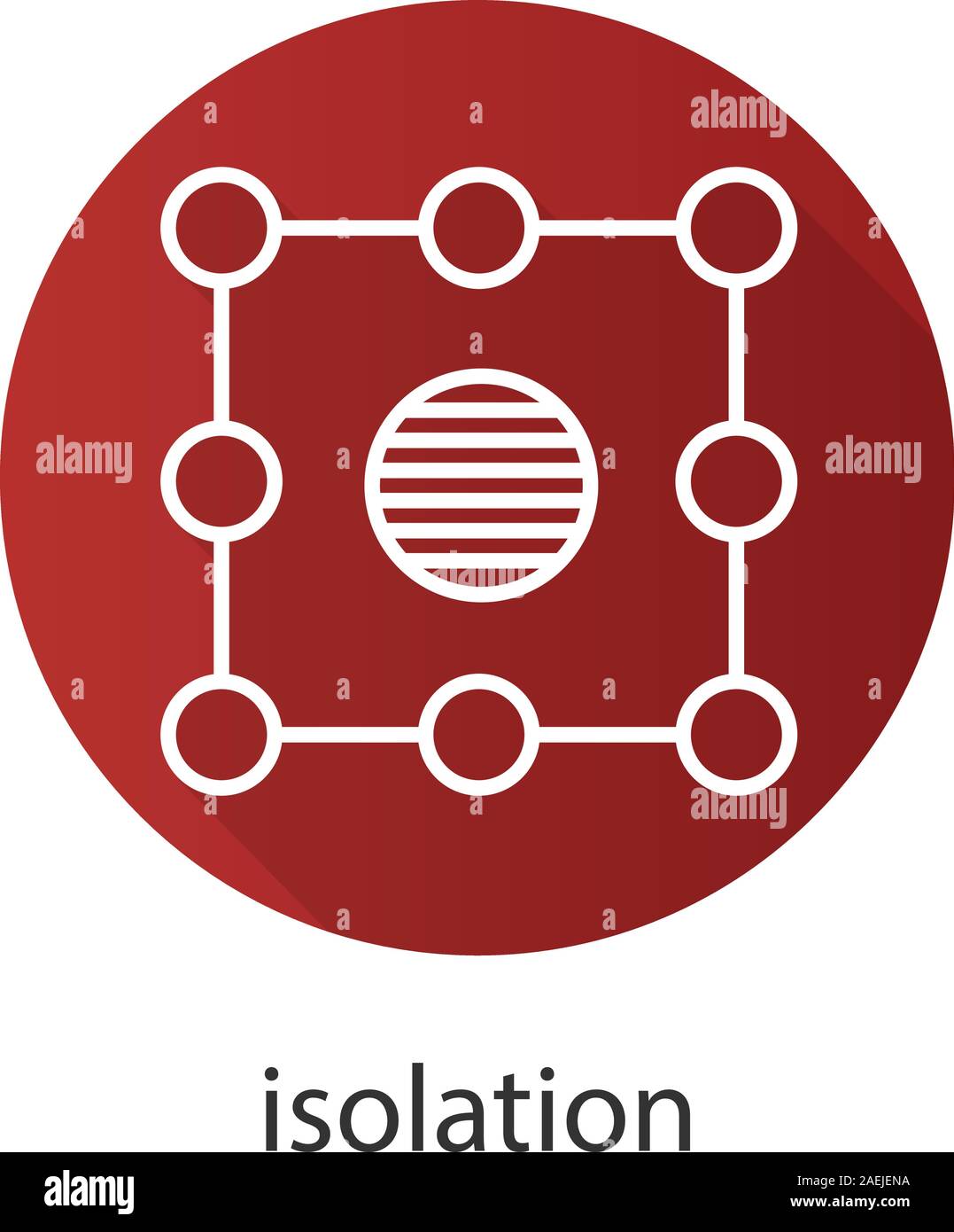 Isolation symbol flat linear long shadow icon. Insulation abstract ...