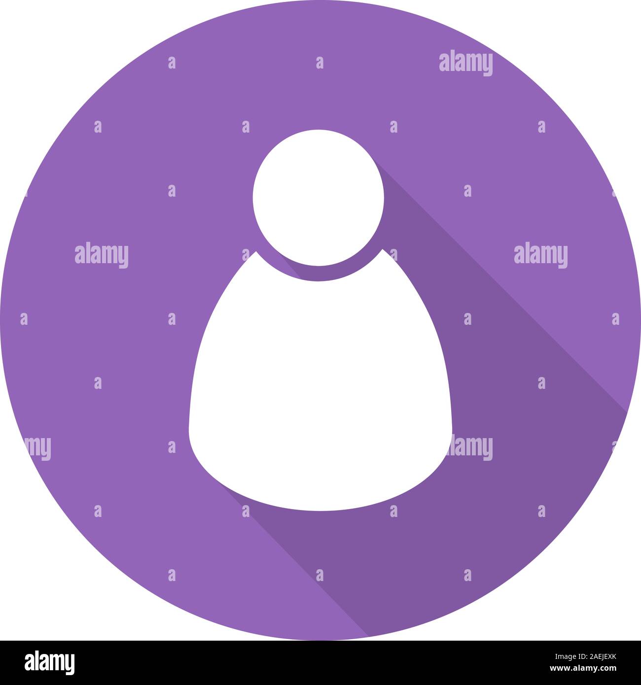 User flat design long shadow glyph icon. Vector silhouette illustration ...
