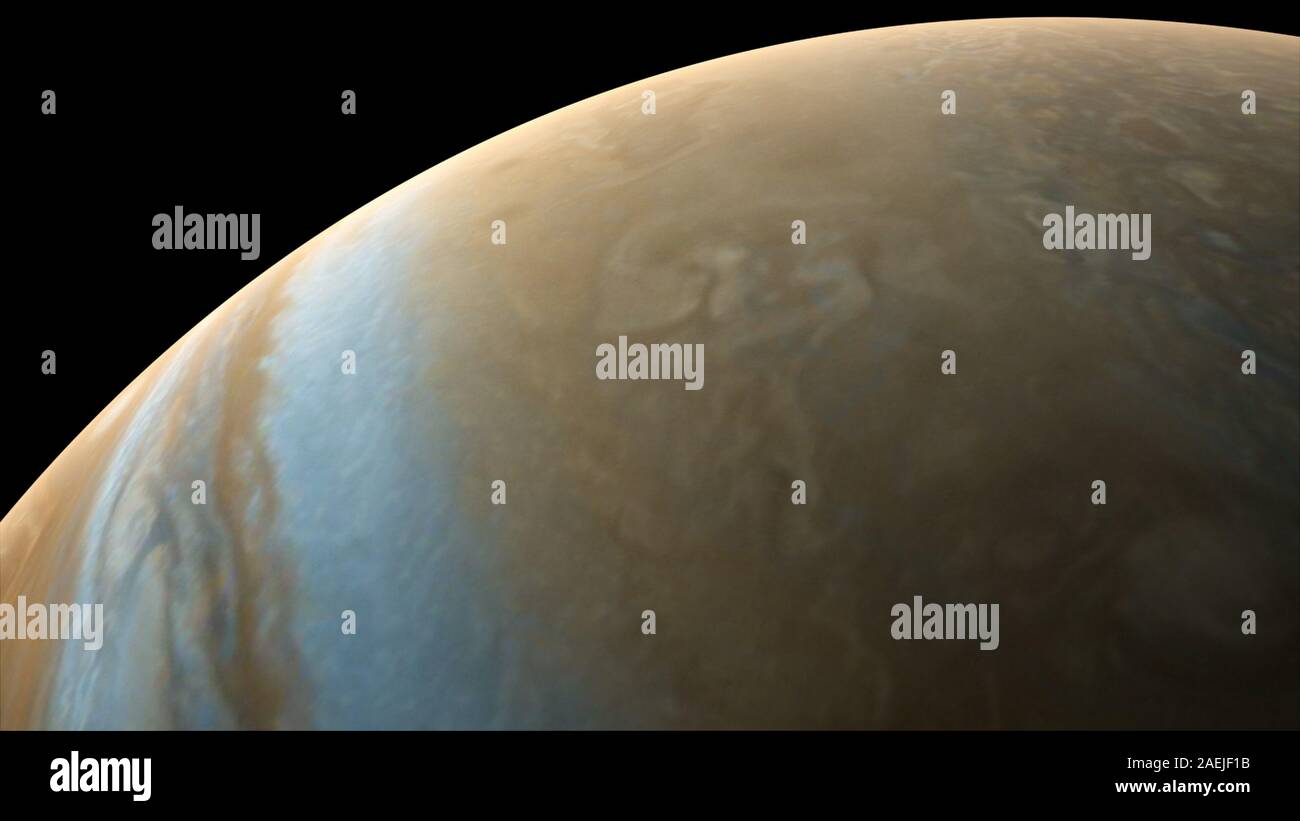 Rotation of the planet Jupiter from the dark and illuminated sides ...