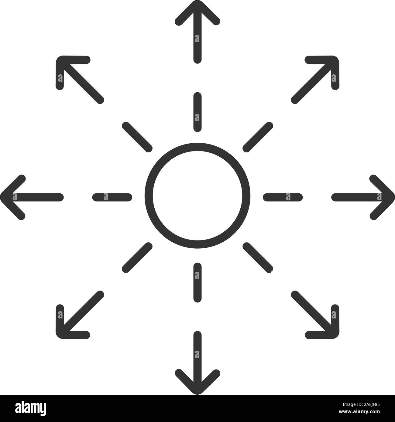 Spreading Linear Icon Thin Line Illustration Distribution Abstract