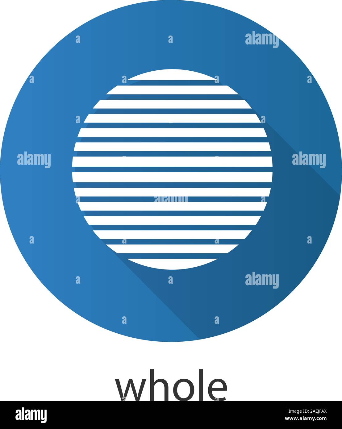 Whole flat design long shadow icon. Sliced circle. Abstract metaphor ...