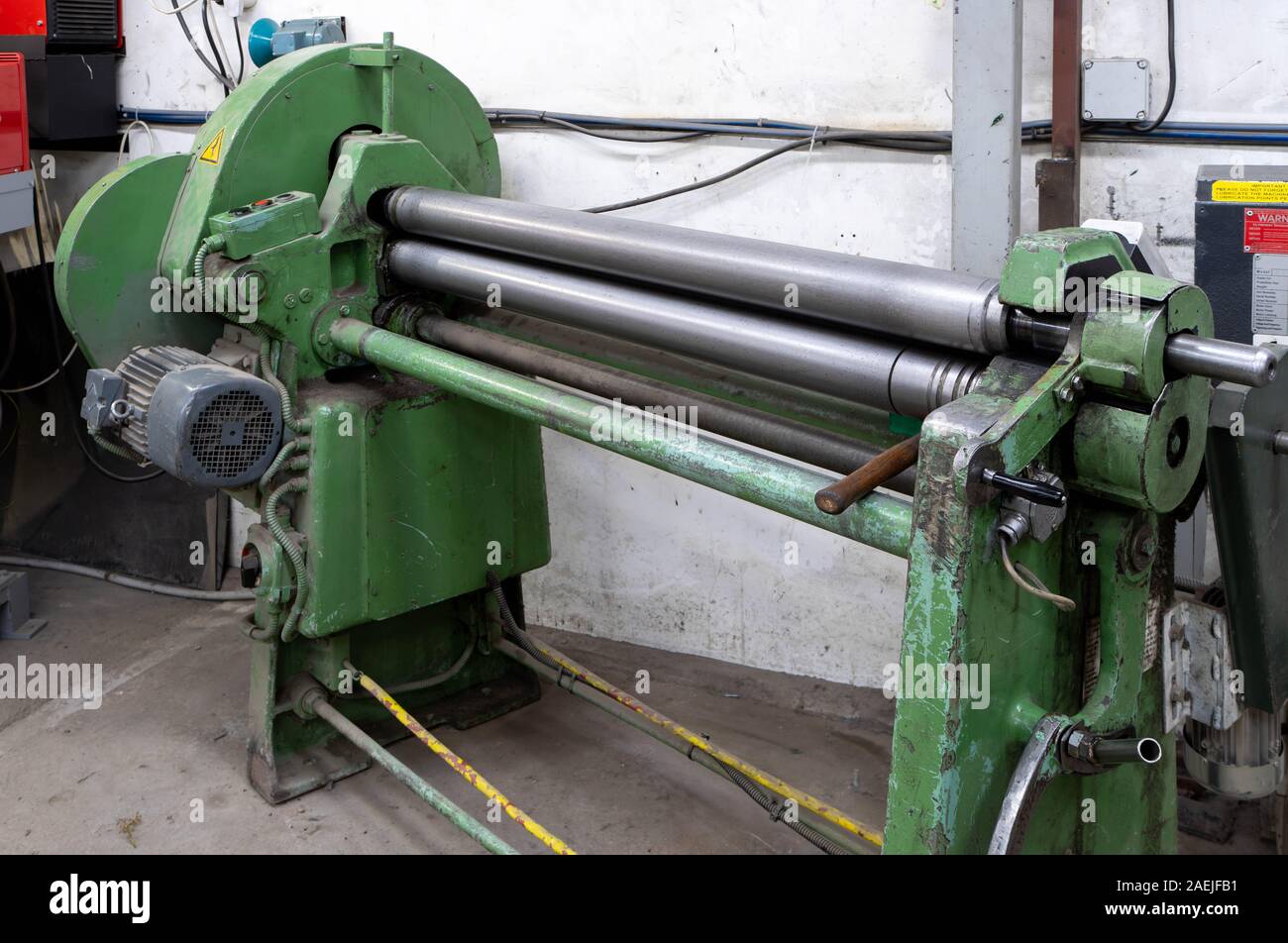 Green rolling mill machine for rolling steel sheet at factory Stock ...