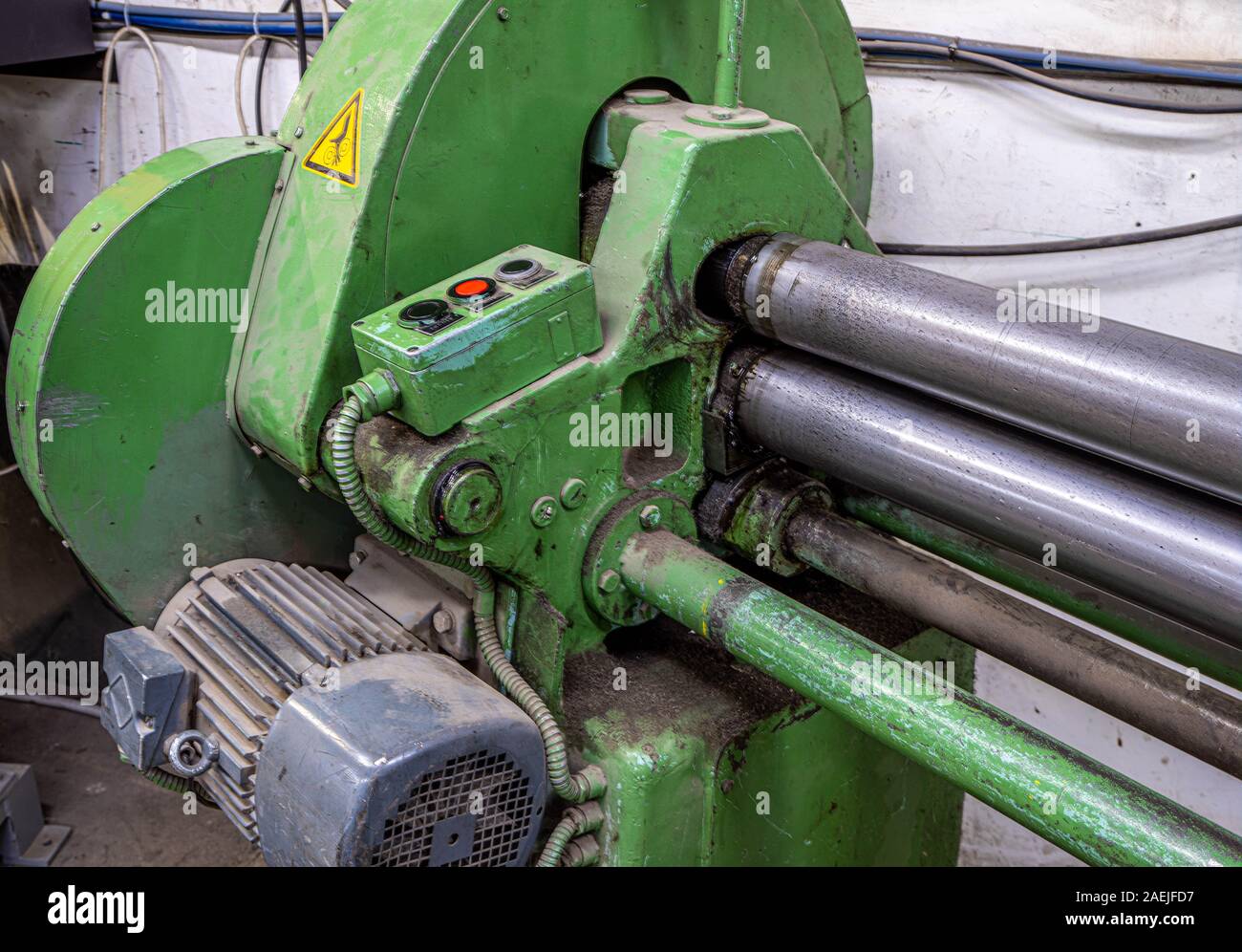 Green rolling mill machine for rolling steel sheet at factory Stock ...