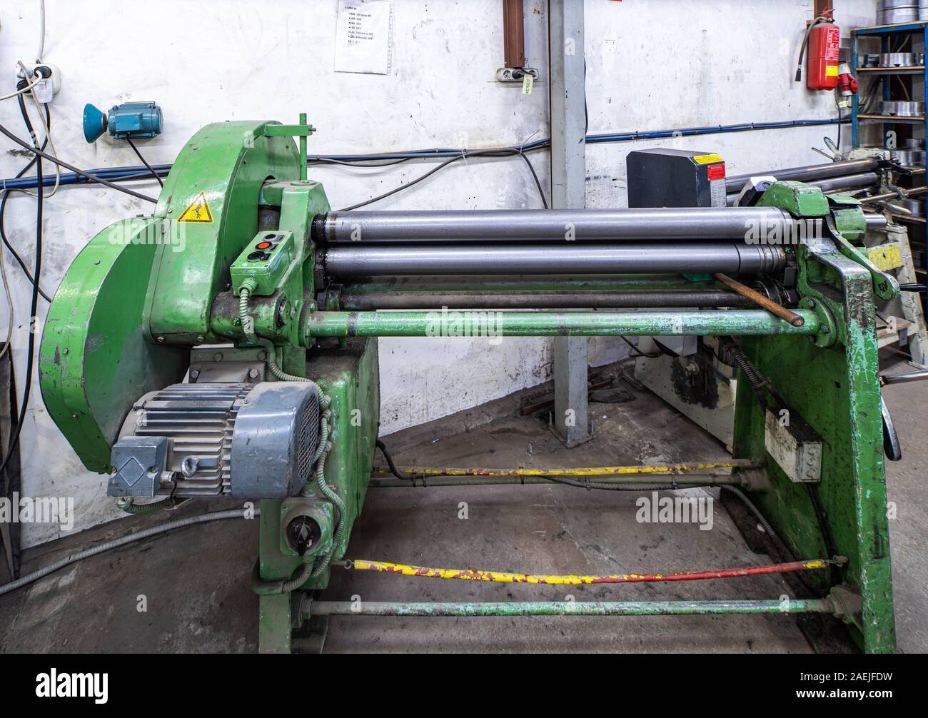 Green rolling mill machine for rolling steel sheet at factory Stock ...