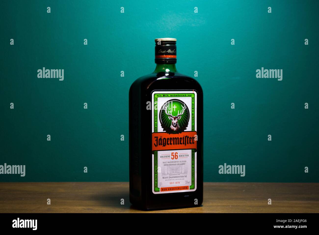 Chełm Poland - 09 December 2019: Bottle of Jagermeister alcohol drink ...