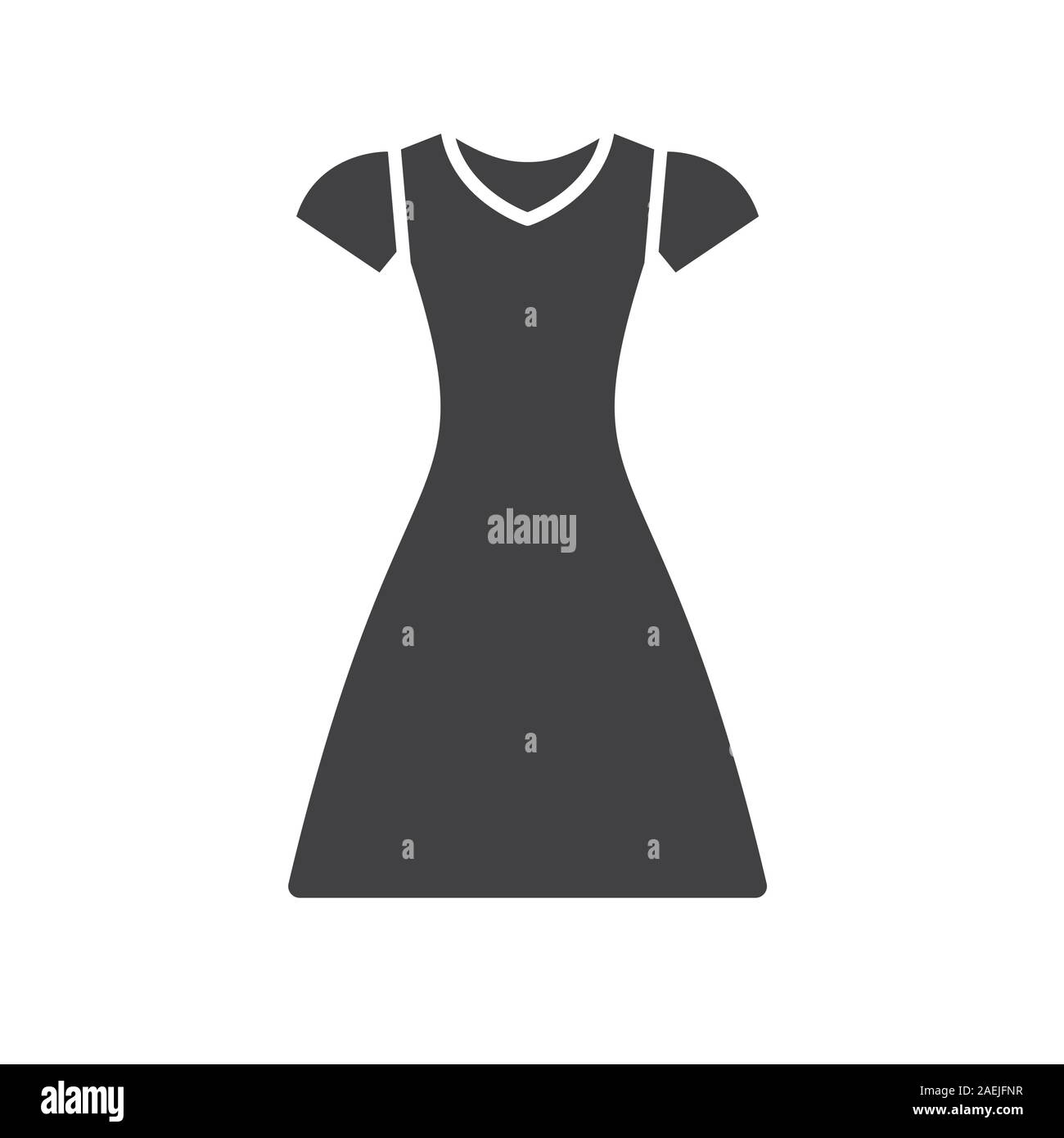 Sun frock glyph icon. Silhouette symbol. Sarafan. Negative space ...