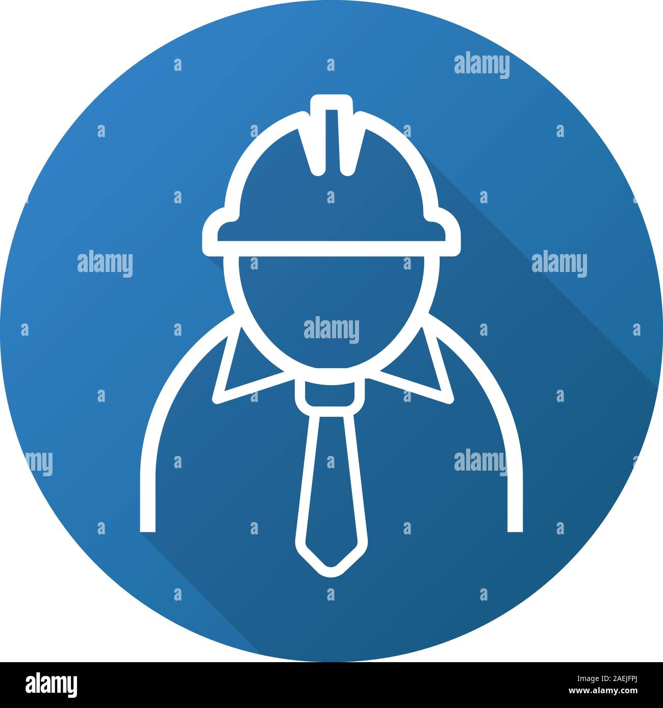 Mine worker flat linear long shadow icon. Industrial factory worker ...
