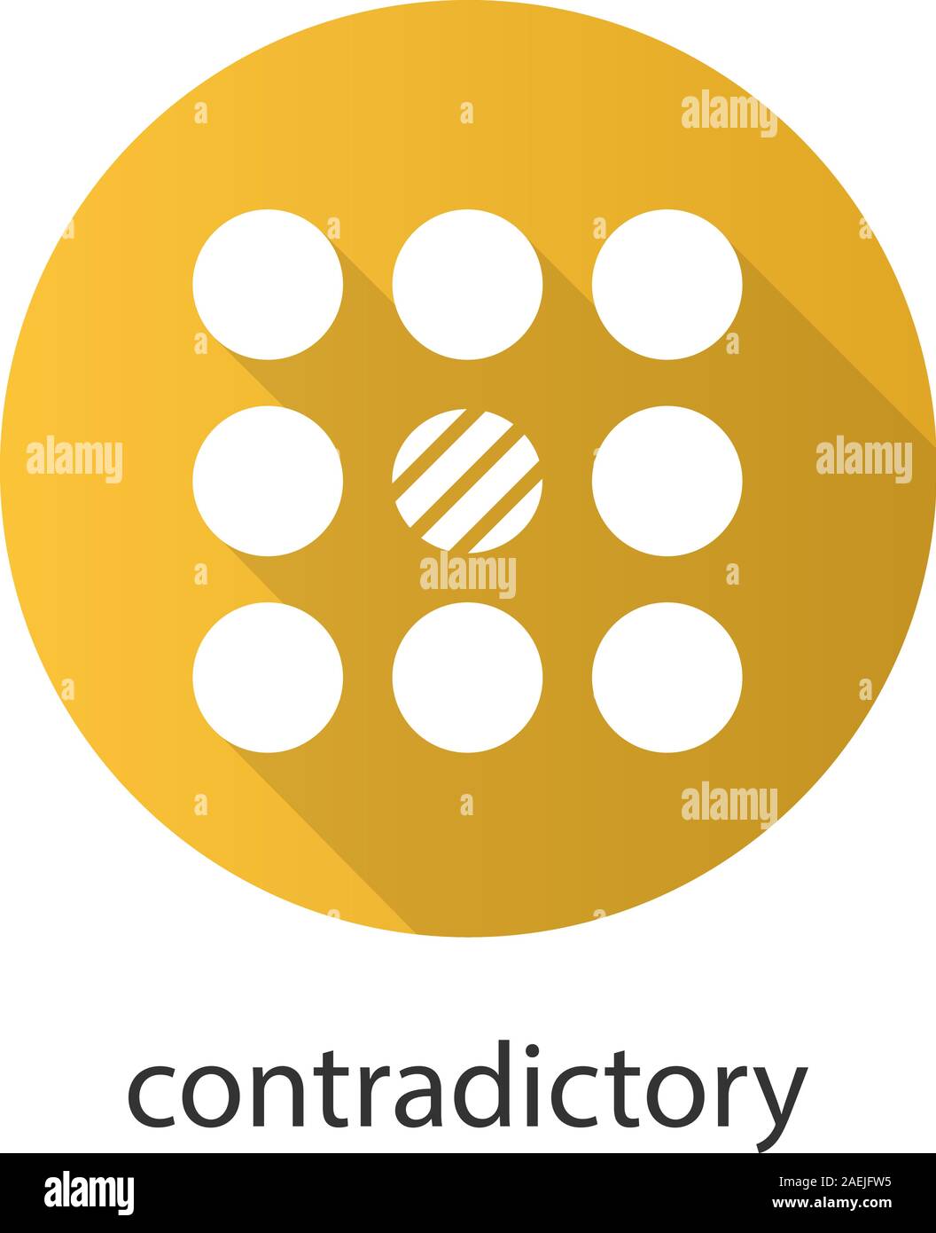 Contradictory flat design long shadow glyph icon. Abstract metaphor ...