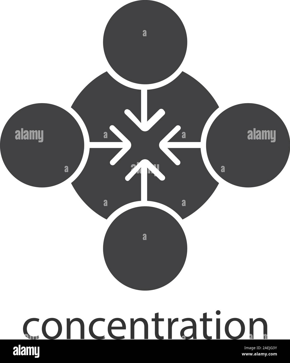 Concentration glyph icon. Silhouette symbol. Teamwork abstract metaphor ...