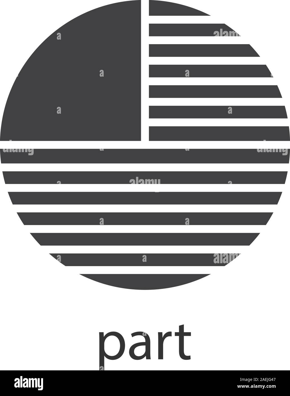 Circle diagram with missing part glyph icon. Silhouette symbol. Portion ...