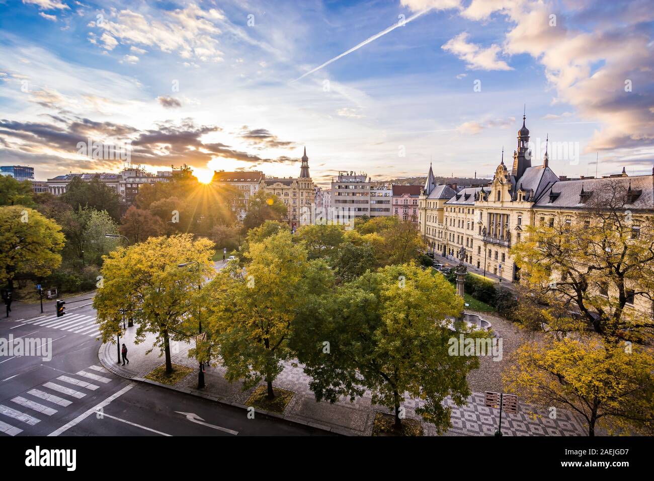 Prague, Czech Republic - November 03, 2016. Historic buildings in ...