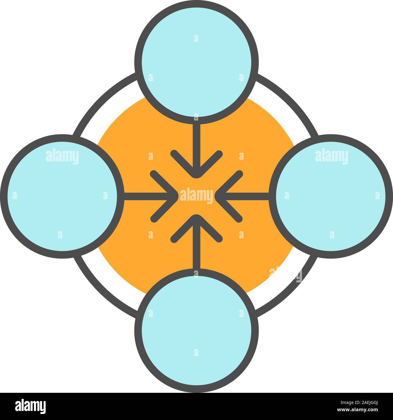 Concentration symbol color icon. Teamwork abstract metaphor. Isolated ...