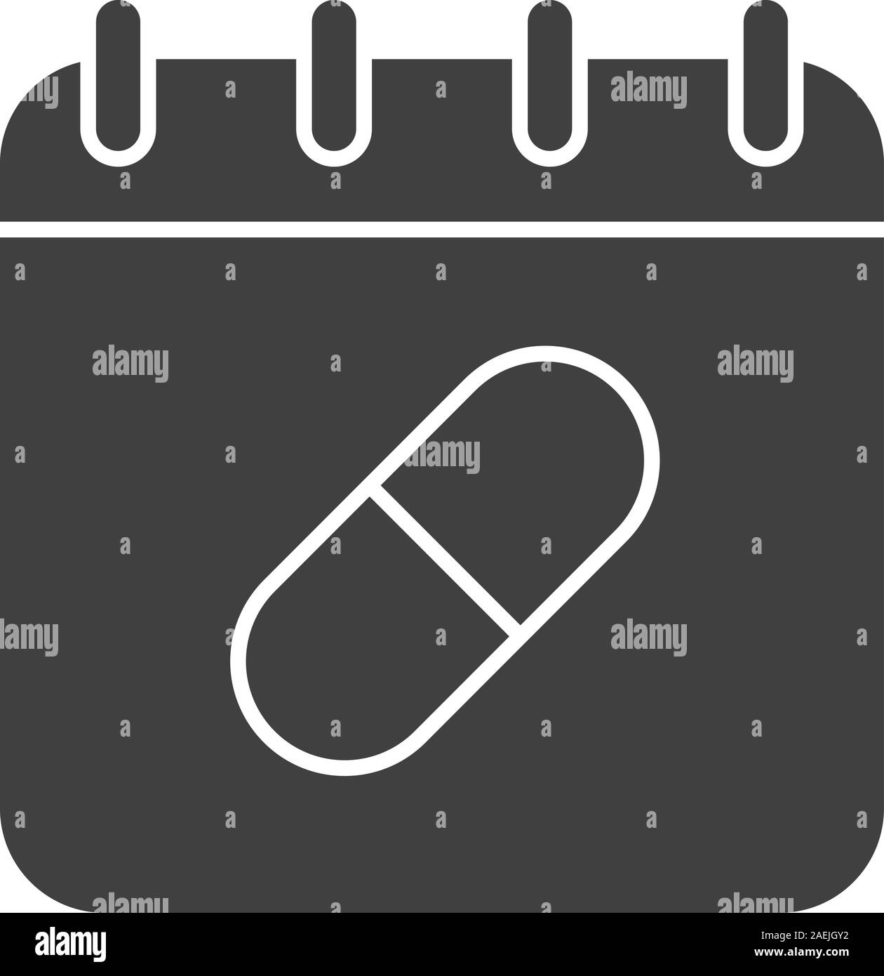 Medications Taking Schedule Glyph Icon Silhouette Symbol Calendar