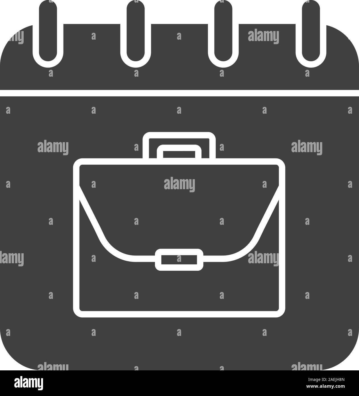 Work schedule glyph icon. Silhouette symbol. Calendar page with ...